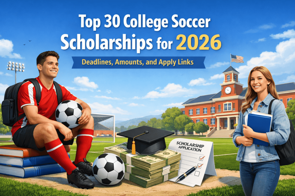 Top 30 College Soccer Scholarships for 2026 | Deadlines, Amounts, and ...